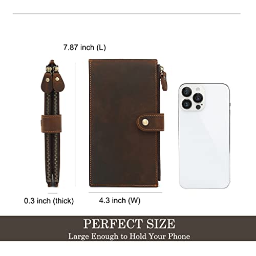 ZOVYRON Genuine Leather Wallet for Women Men RFID Credit Card Holder Wallet with Zipper Pocket Bifold Multi Card Case Ladies Phone Purse
