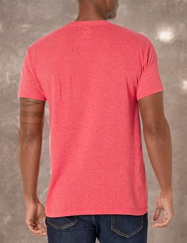Nintendo Mens Super Mario Running Retro Stripe T-Shirt, Red Heather, Large US
