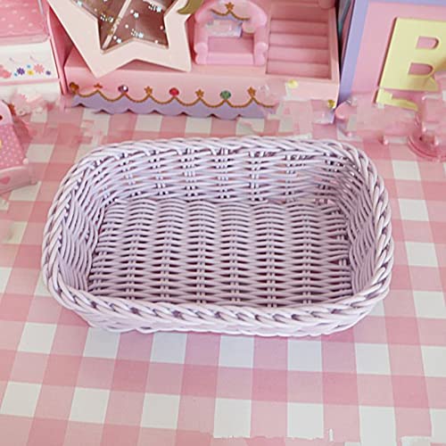 Tainrunse Storage Organizer Baskets Large Capacity Storage Organizer Box Photography Prop for Home Purple Square