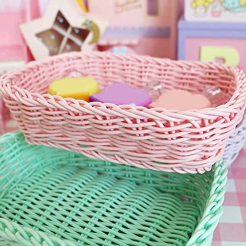 Tainrunse Storage Organizer Baskets Large Capacity Storage Organizer Box Photography Prop for Home Purple Square