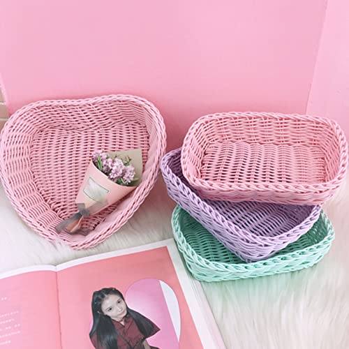 Tainrunse Storage Organizer Baskets Large Capacity Storage Organizer Box Photography Prop for Home Purple Square