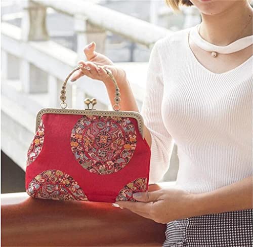 ZLXDP Women's Handbag Chinese Handbag Women's Retro Handbag Shoulder Tote Women's Purse