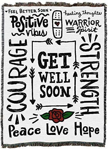 Pure Country Weavers Get Well Soon 1 Blanket - Gift Tapestry Throw Woven from Cotton - Made in The USA (72x54)