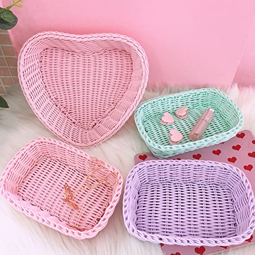 Tainrunse Storage Organizer Baskets Large Capacity Storage Organizer Box Photography Prop for Home Purple Square