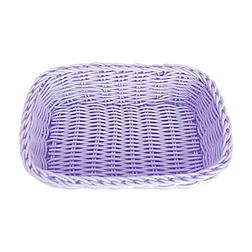 Tainrunse Storage Organizer Baskets Large Capacity Storage Organizer Box Photography Prop for Home Purple Square