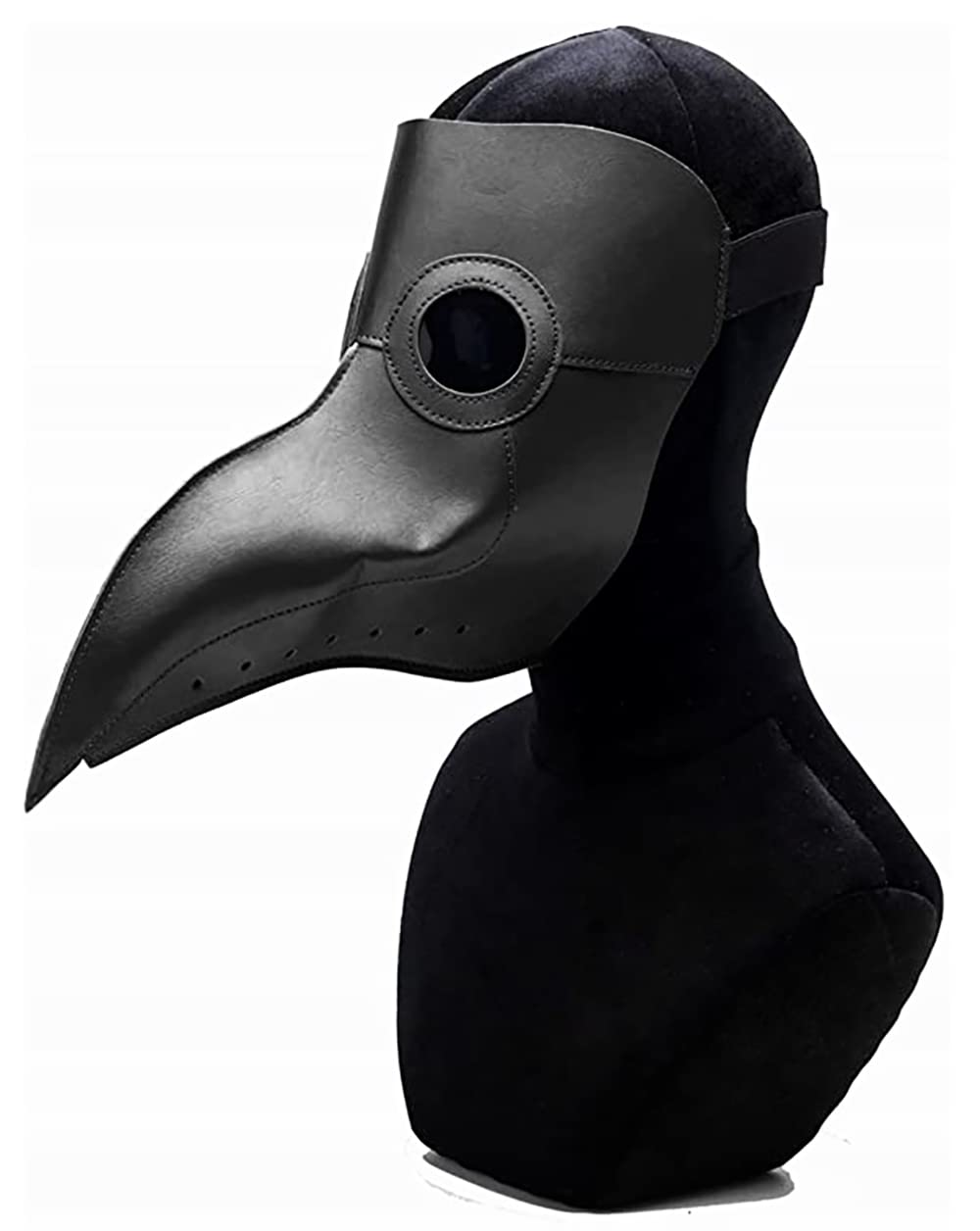 Akokvlar Adult Unisex 9PCS Plague Doctor Costume with Mask Gloves Hat Necalace Scepter (Black, X-Large)