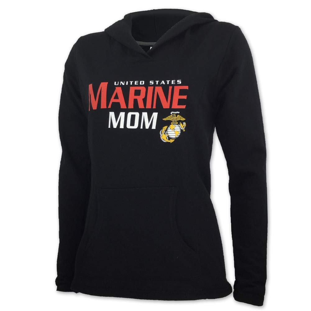 Armed Forces Gear Ladies United States Marine Corps Mom Hood (Black), x-large, Black