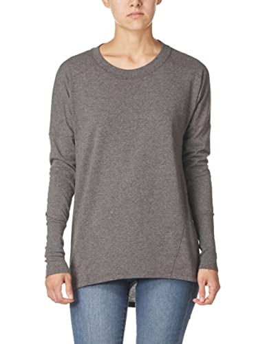 Fruit of the Loom Women's Essentials All Day Long Sleeve Scoop Neck T-Shirt, BLACK HEATHER,S