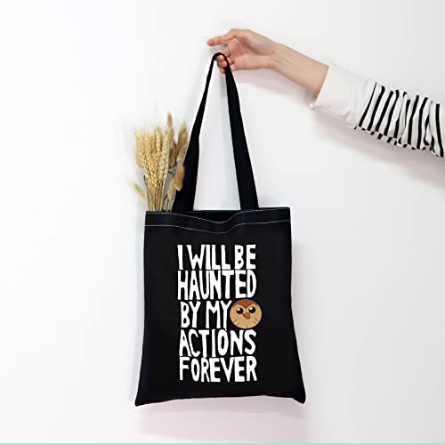 The Owl House Inspired Hooty Tote Bag I Will Be Haunted By My Actions Forever The Owl House Hooty Fan Gift (Black)