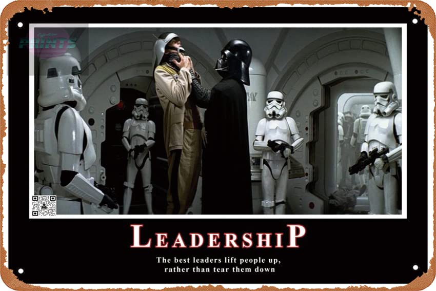 Darth Vader "Leadership" Poster Vintage Metal Tin Sign 12X8 Inch Poster Cafe Bar Office Vintage Metal Sign Art Wall Decoration