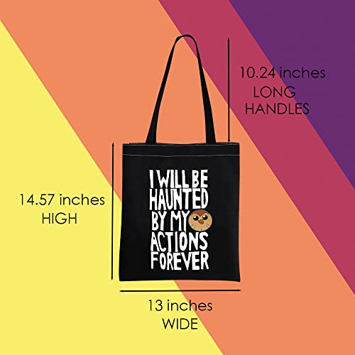 The Owl House Inspired Hooty Tote Bag I Will Be Haunted By My Actions Forever The Owl House Hooty Fan Gift (Black)