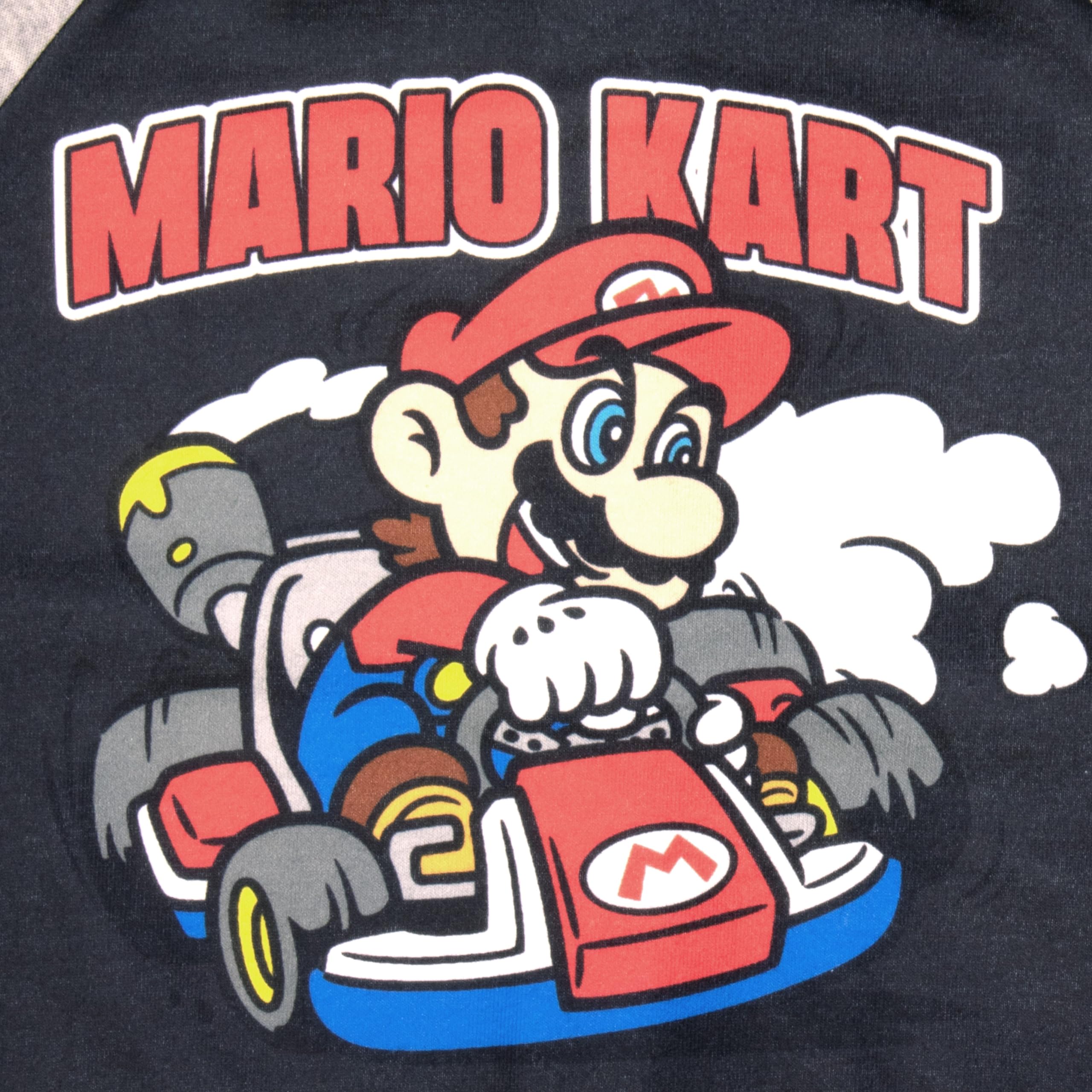 Nintendo Super Mario Graphic Boys Hooded Fleece Varsity Jacket for Kids and Toddlers (Size 14/16, Grey)