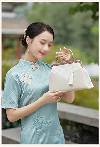 ZLXDP Women's Handbag Velvet Embroidery Handbag Women's Retro Side Sling Bag (Color : E, Size : 1)