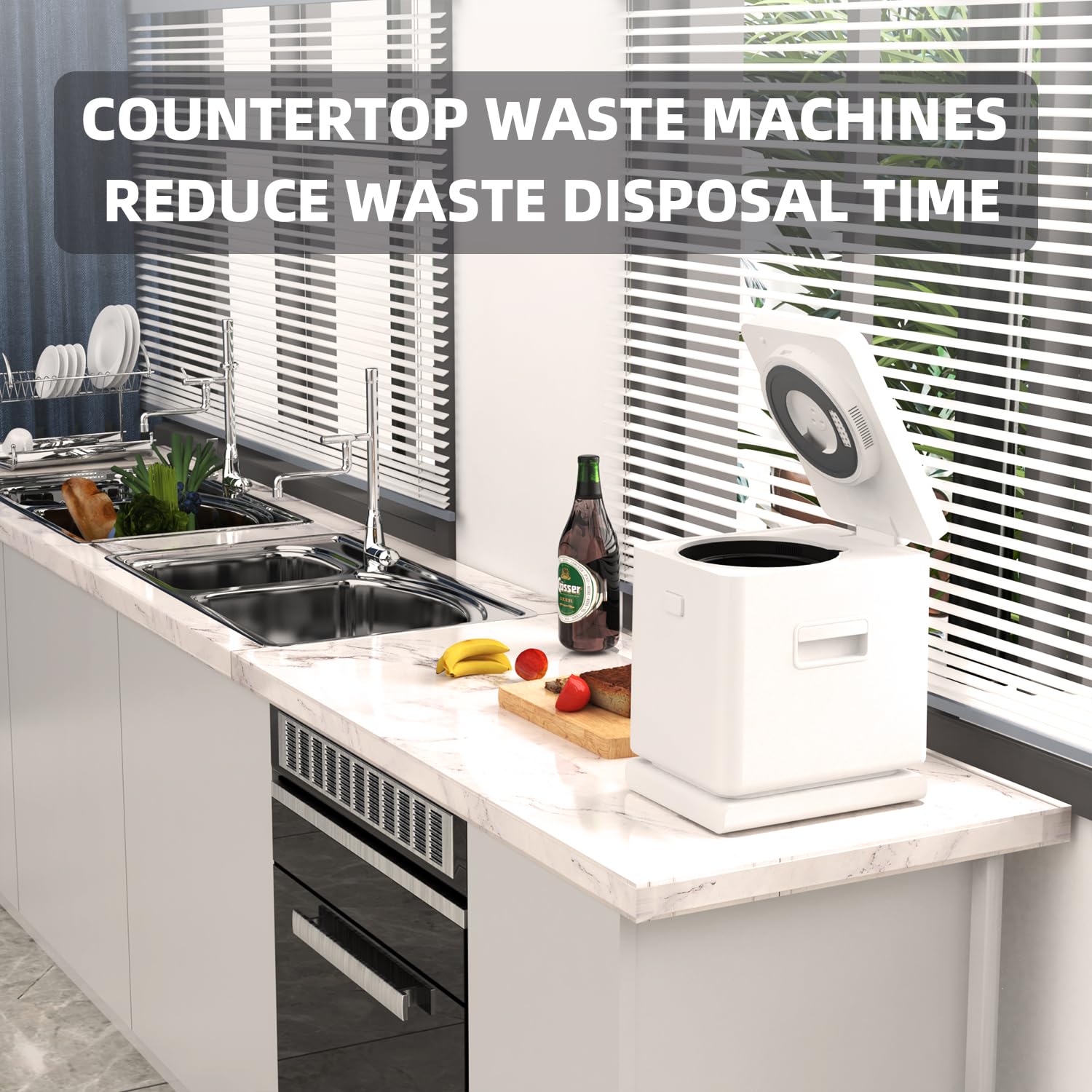 DoubleTT Electric Indoor Compost Bin | 3L Smart Composter | Food Cycler with Big Capacity | Compost Machine for Apartment Countertop