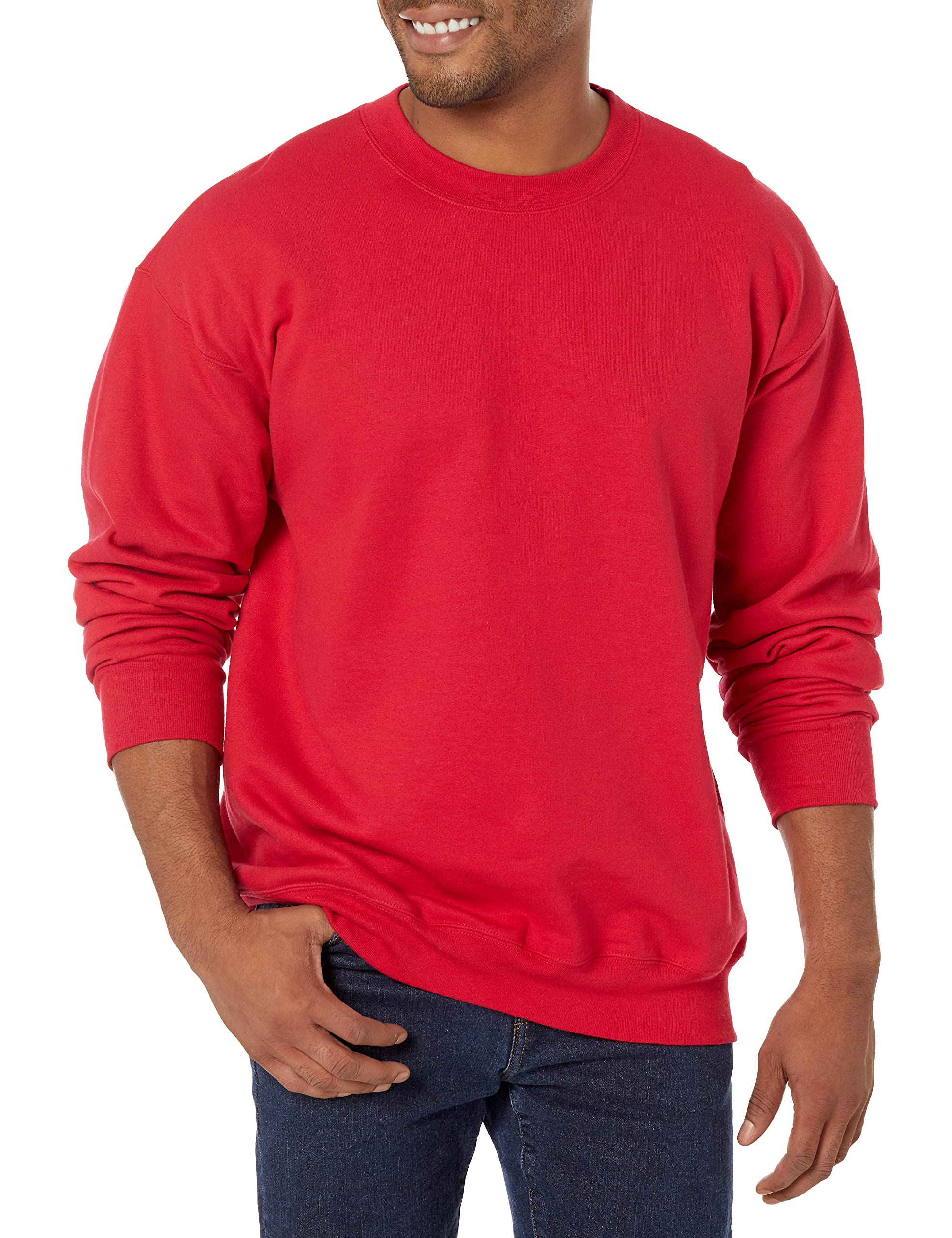 Hanes mens Crew Neck Ultimate Cotton Heavyweight athletic sweatshirts, Long Sleeve, Deep Red, 3X-Large US
