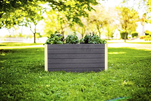 Vita Urbana 4x4x22 Keyhole Composting Garden - Slate Grey