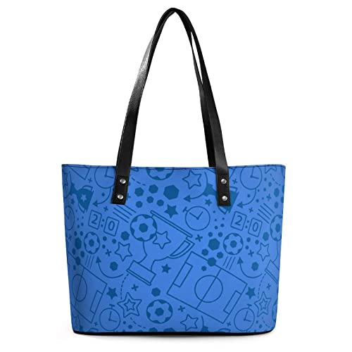 Womens Handbag Football Elements Leather Tote Bag Top Handle Satchel Bags For Lady