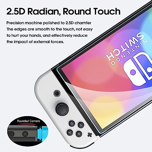 XINRUISEN 2Pack Screen Protector for Nintendo Switch Oled 2023, Tempered Glass Screen Protector for Nintendo Switch OLED New Model 7inch, Screen Protective Glass Cover Saver Protection for Switch OLED
