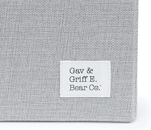 Gav & Griff E. Bear Co. Foxee™ 13-inch Foldable Cube Storage Bin/Box/Organizer/Container/Cubby for Kids & Toddlers (Fox Design) – Grey