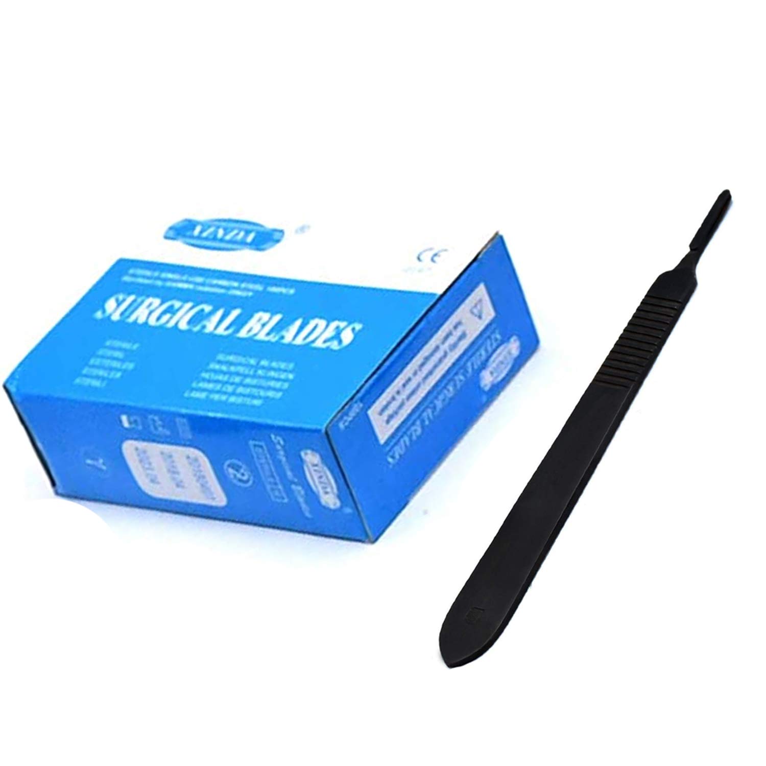 LAJA Imports 100 Scalpel Blades #10 and Includes One Handle Black #3