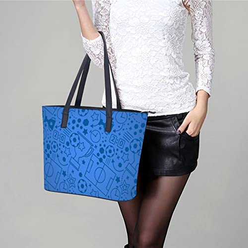 Womens Handbag Football Elements Leather Tote Bag Top Handle Satchel Bags For Lady