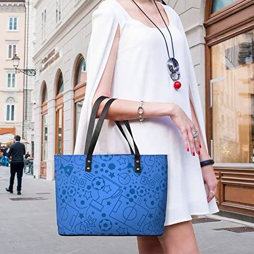 Womens Handbag Football Elements Leather Tote Bag Top Handle Satchel Bags For Lady