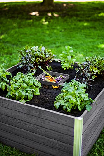 Vita Urbana 4x4x22 Keyhole Composting Garden - Slate Grey