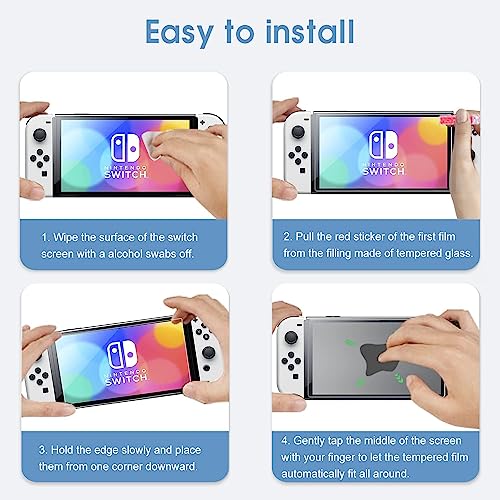XINRUISEN 2Pack Screen Protector for Nintendo Switch Oled 2023, Tempered Glass Screen Protector for Nintendo Switch OLED New Model 7inch, Screen Protective Glass Cover Saver Protection for Switch OLED