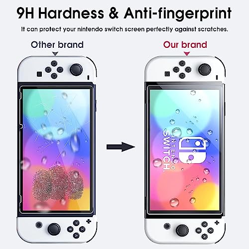 XINRUISEN 2Pack Screen Protector for Nintendo Switch Oled 2023, Tempered Glass Screen Protector for Nintendo Switch OLED New Model 7inch, Screen Protective Glass Cover Saver Protection for Switch OLED