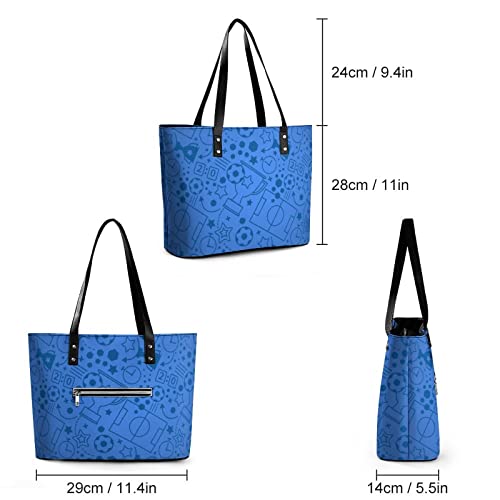 Womens Handbag Football Elements Leather Tote Bag Top Handle Satchel Bags For Lady
