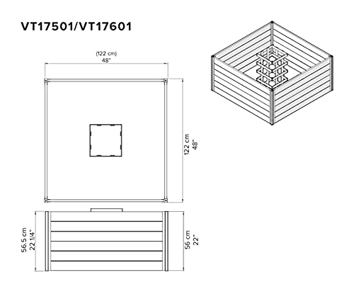 Vita Urbana 4x4x22 Keyhole Composting Garden - Slate Grey