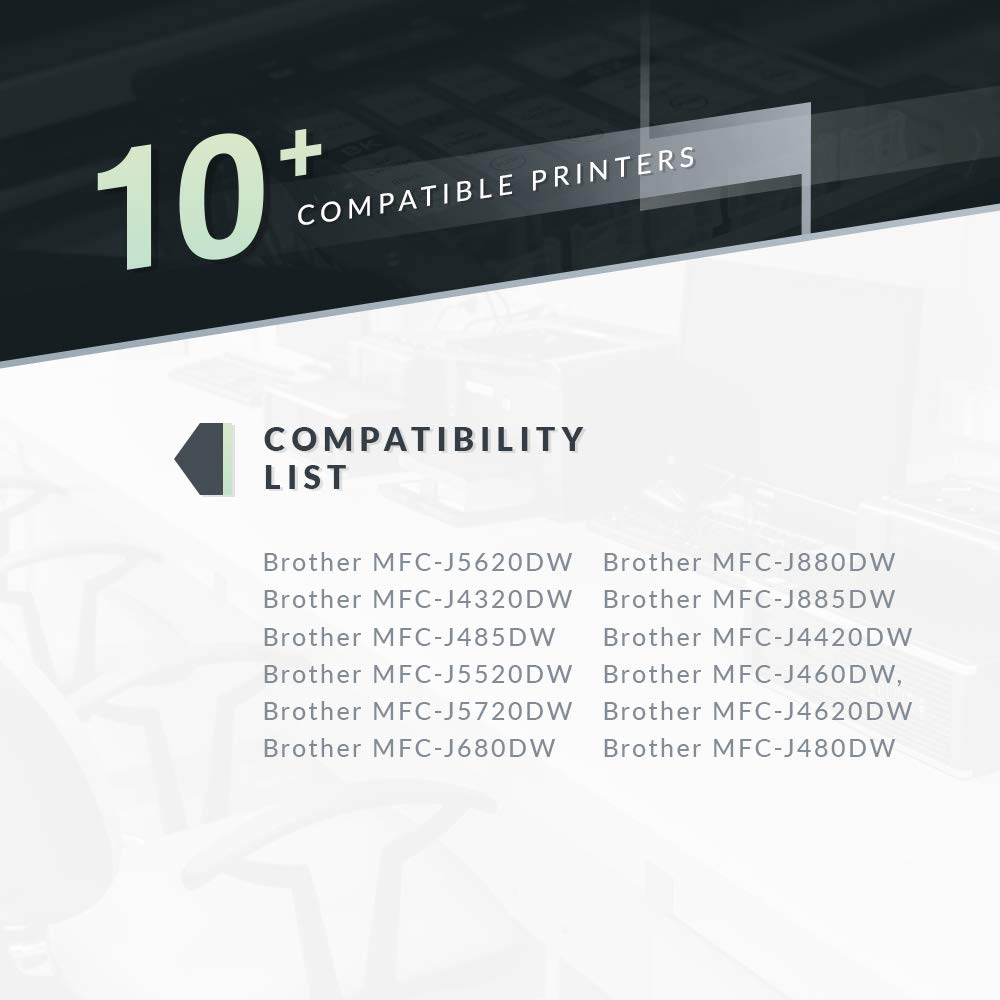K-Ink Compatible Ink Cartridge Replacement for Brother LC203 LC 203XL 201XL LC201 to use with MFC-J480DW MFC-J880DW MFC-J4420DW MFC-J680DW MFC-J885DW (4 Black, 2 Cyan, 2 Magenta, 2 Yellow, 10 Pack)