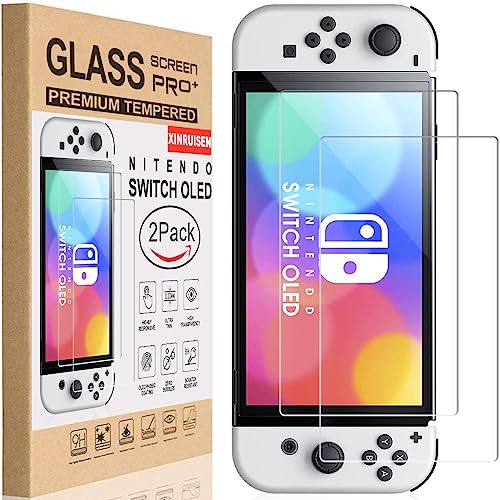 XINRUISEN 2Pack Screen Protector for Nintendo Switch Oled 2023, Tempered Glass Screen Protector for Nintendo Switch OLED New Model 7inch, Screen Protective Glass Cover Saver Protection for Switch OLED
