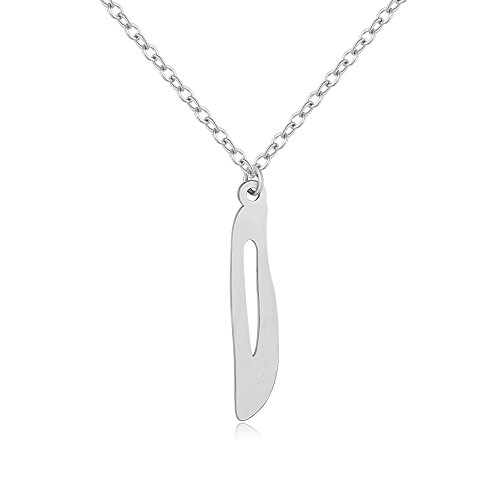 MANZHEN Doctor Nurse Scalpel Pendant Necklace Medical Jewelry for Women (Silver)
