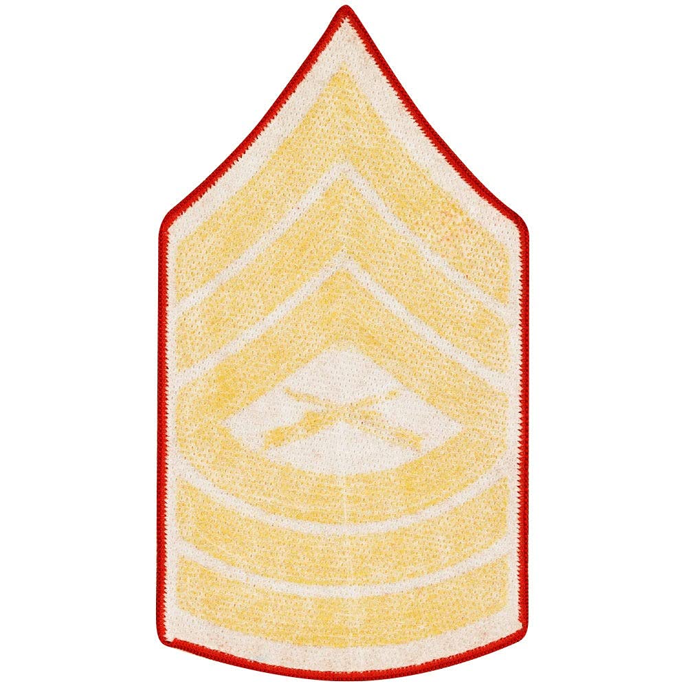 United States Marine Corps USMC chevron gold embroidered on red MSGT Master Sergeant