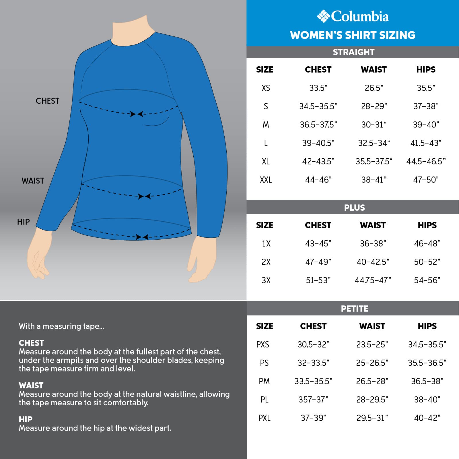 Columbia Womens PFG Tidal Tee II Long Sleeve Sun Protection Shirt, Clear Blue/White Logo, Medium