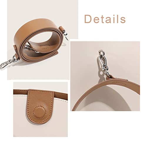 Bucket Bags for Women, Genuine Leather Tote Bag Ladies Purses and Handbags Designer Hobo Shoulder Bags with Adjustable Strap