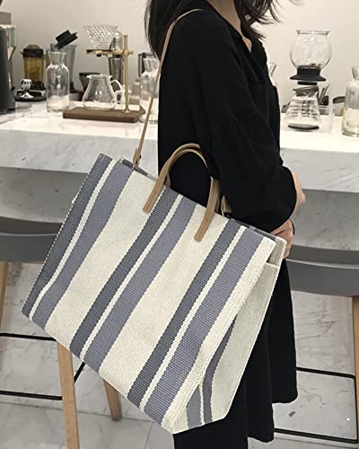 Canvas Tote Bag Women Large Handbag Satchel Shoulder Crossbody Bag Stylish Hobo Bag for Work Travel School