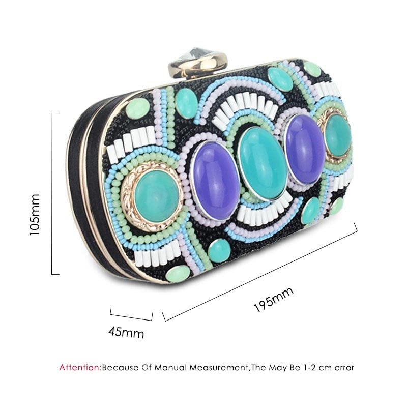 ZLXDP Big Diamond Crystal Women Evening Bag Wedding Chain Clutches Party Lady Shoulder Bags (Color : E, Size : 1)