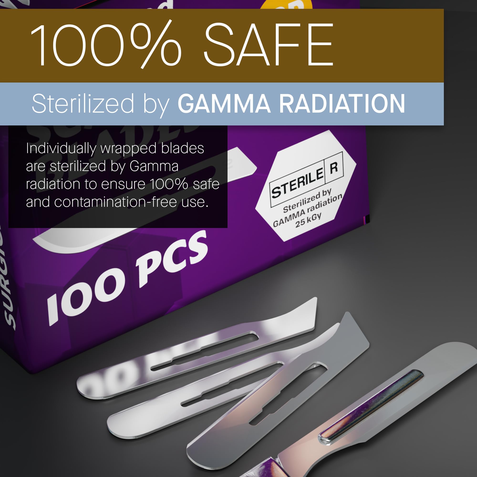 Pack of 4 Scalpel Handles + 10r Blades Dermaplaning Replacement Blades, Precision Scalpel Set