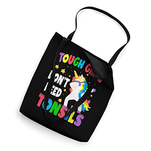 Tough Girls Surgery Recovery Girls Unicorn Tonsil Removal Tote Bag