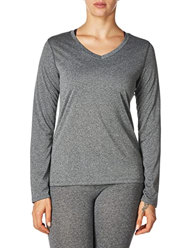 Hanes womens O9309 athletic shirts, Black Heather, Small US