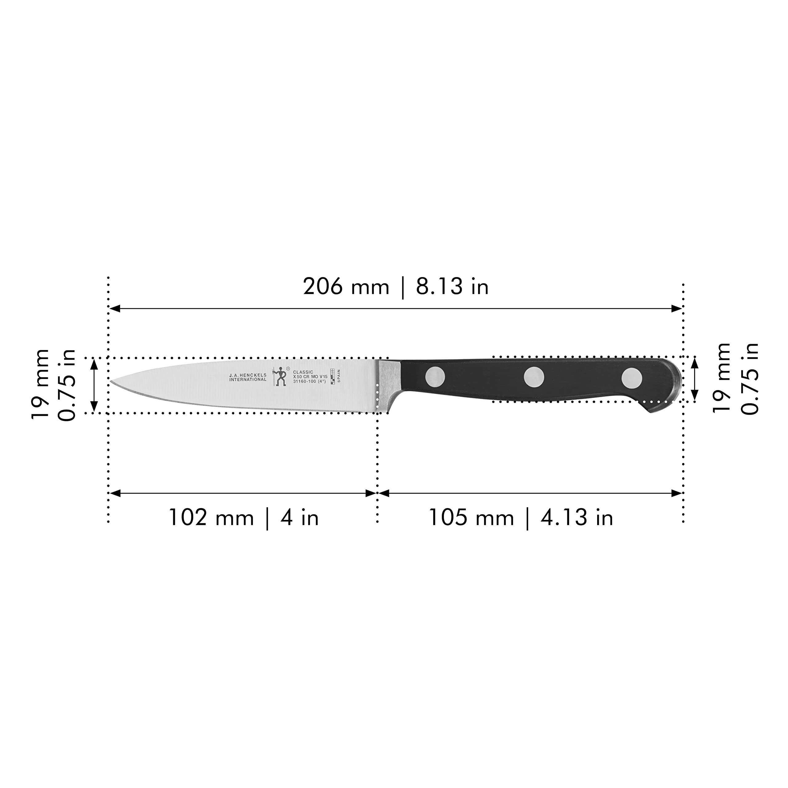 J.A. Henckels Twin Four Star 3-Inch High Carbon Stainless-Steel Paring Knife