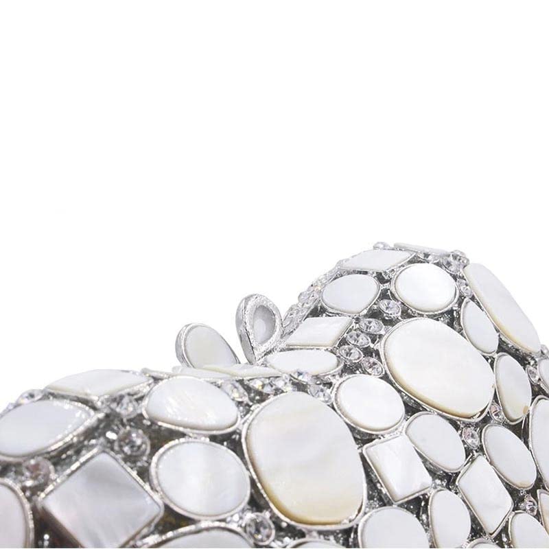 ZLXDP Marble Heart Shape Precious Stone Crystal Evening Bags Cocktail Bride Wedding Clutches Handbags Banquet Bags (Color : E, Size : 1)