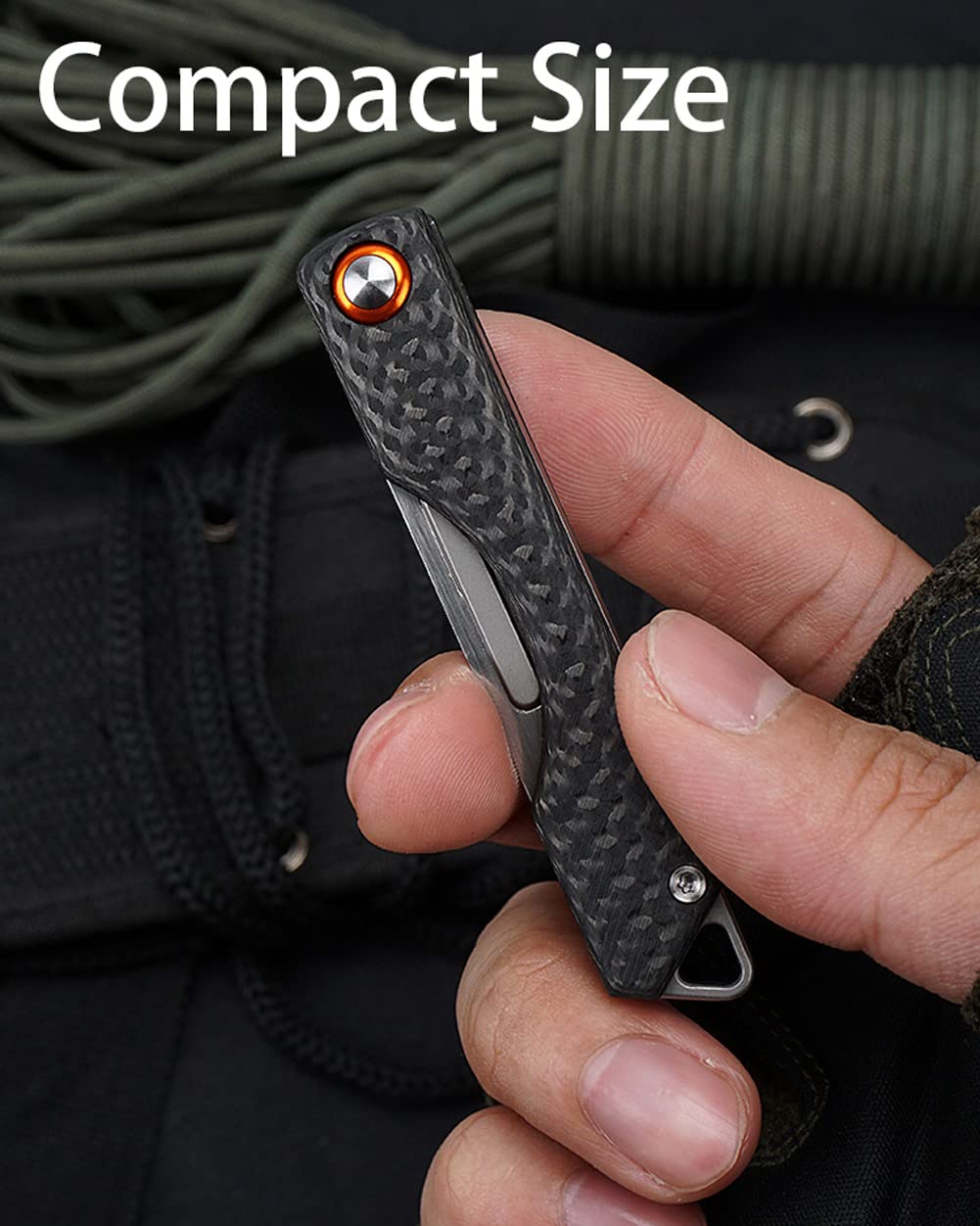 ainhue A32-CF Compact Slip Joint Scalpel Folding Pocket Knife, 10pcs #24 Replaceable Blade, 3.2 inches Contoured Carbon Fiber Handle with Lanyard, Utility EDC Keychain Box Opening Knives