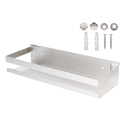 DOITOOL Wall Floating Shelves Floating Shelves Stainless Wall Mount Floating Shelves Kitchen Seasoning Rack Kitchen Storage Shelf Steel Wall Mounted Shower Storage Holder