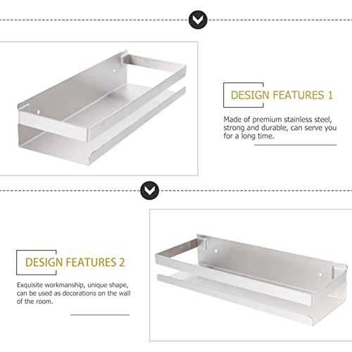 DOITOOL Wall Floating Shelves Floating Shelves Stainless Wall Mount Floating Shelves Kitchen Seasoning Rack Kitchen Storage Shelf Steel Wall Mounted Shower Storage Holder
