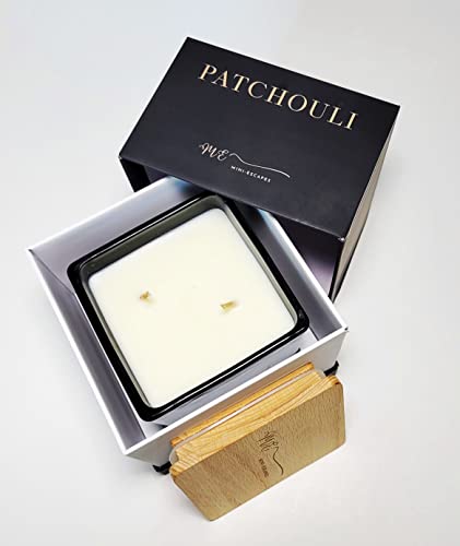 ME Mini-Escapes 14 Oz Patchouli Scented Soy Wax Candle with Inspirational Quote Fragrant Blend of Sweet Orange, Violet, Rose & Iris Relaxation & Stress Relief for Home or Office