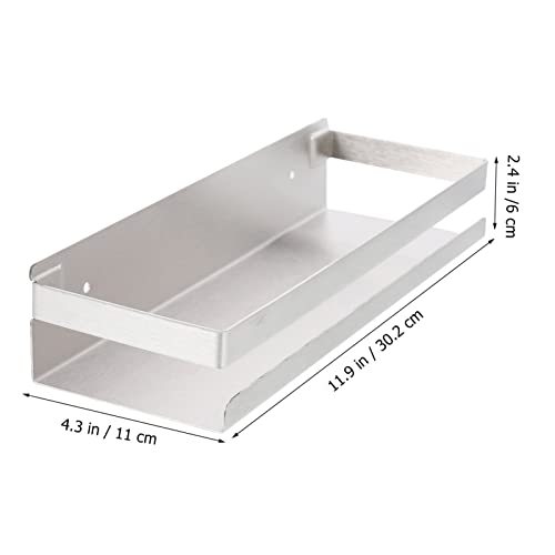 DOITOOL Wall Floating Shelves Floating Shelves Stainless Wall Mount Floating Shelves Kitchen Seasoning Rack Kitchen Storage Shelf Steel Wall Mounted Shower Storage Holder