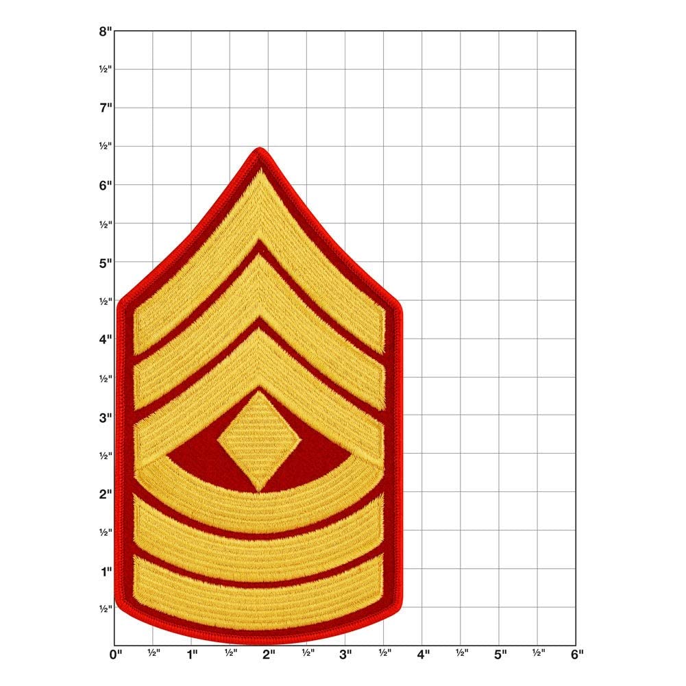 United States Marine Corps USMC Chevron Gold Embroidered on red 1st SGT 1st Sergeant